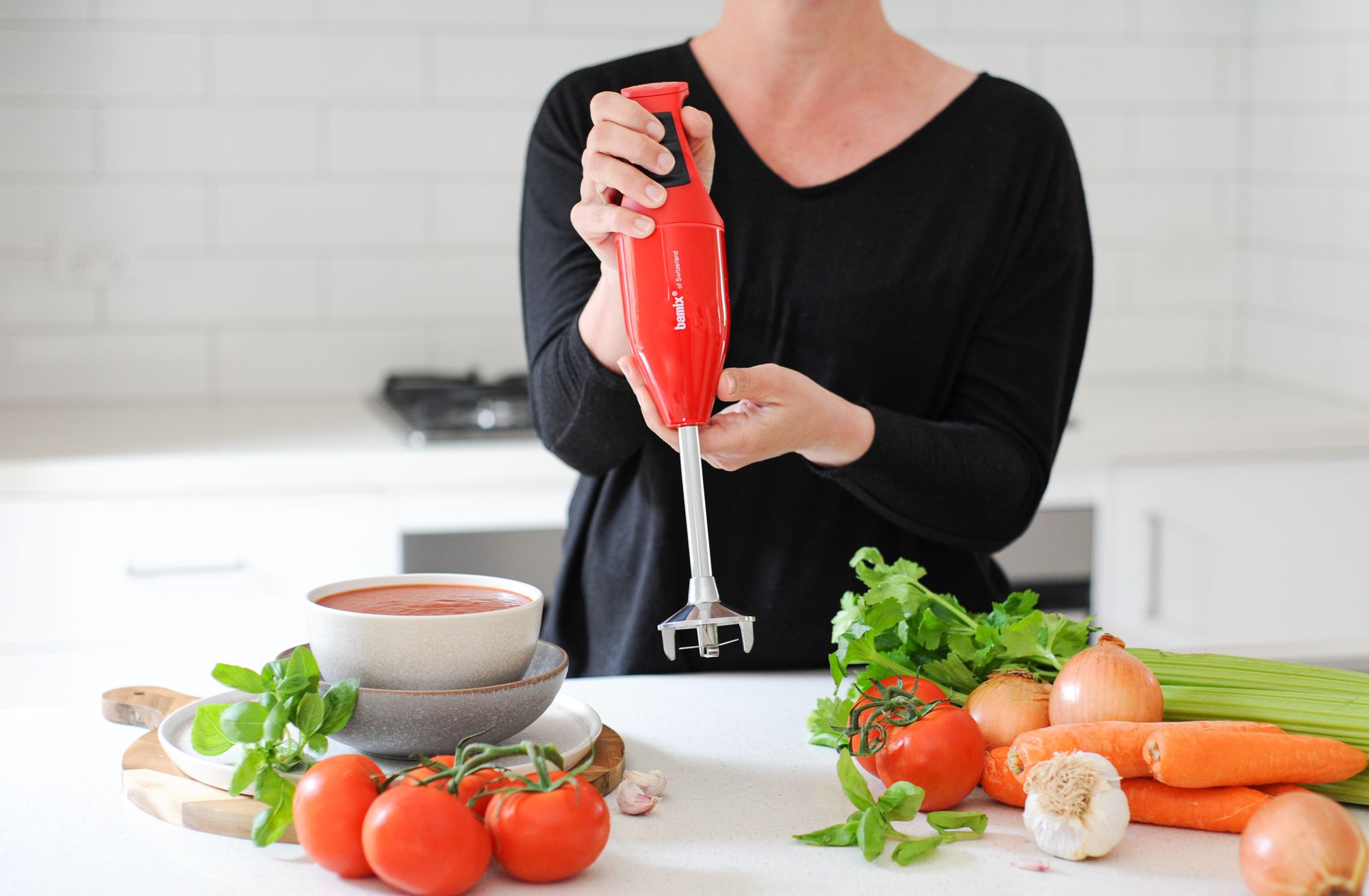 Bamix Classic Immersion Blender 140W Red